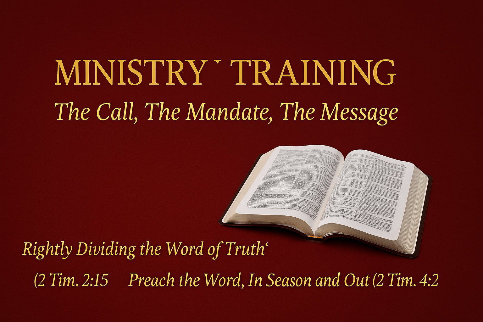MESSAGE PREPARATION INTENSIVE BOOT CAMP
